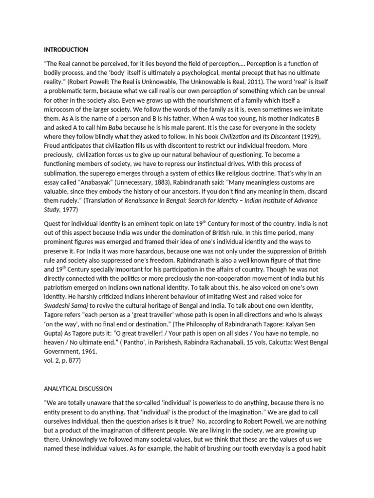 In Search of The 'Real' Self A Reading of Rabindranath Tagore's Otithi ...