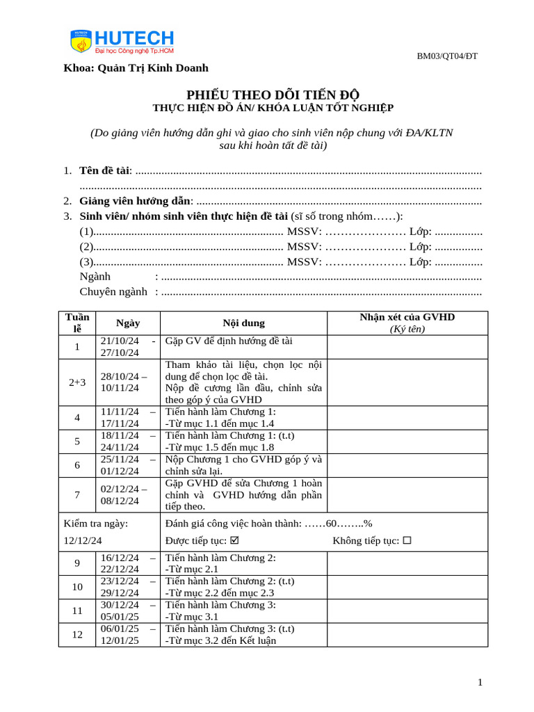 BM03_QT04_DT_Phieu theo doi tien do | PDF