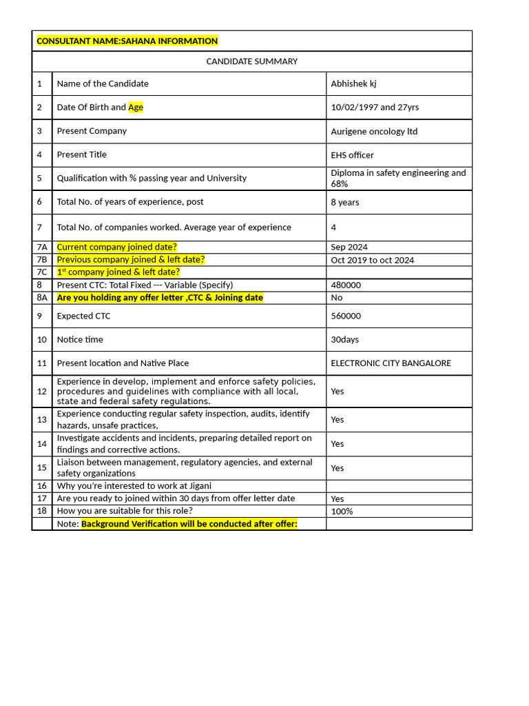 Candidate Form Safety Officer | PDF | Safety