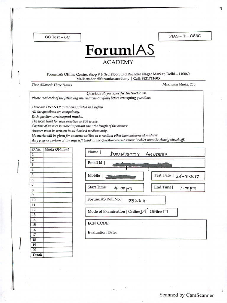 GS 2 Answer Copy 1 - Anudeep AIR 1 | PDF
