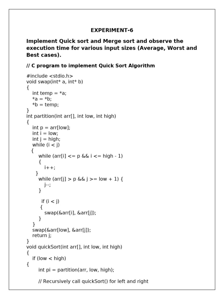 EXP-6 | PDF | Algorithms And Data Structures | Algorithms