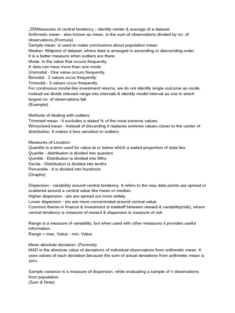 Measures of Central Tendency - Identify Center & Average of A Dataset ...