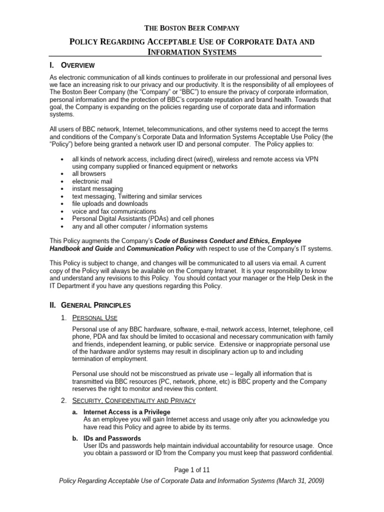 BBC Corporate Data and Information Systems Policy (1) copy | PDF | Internet | Computer Virus