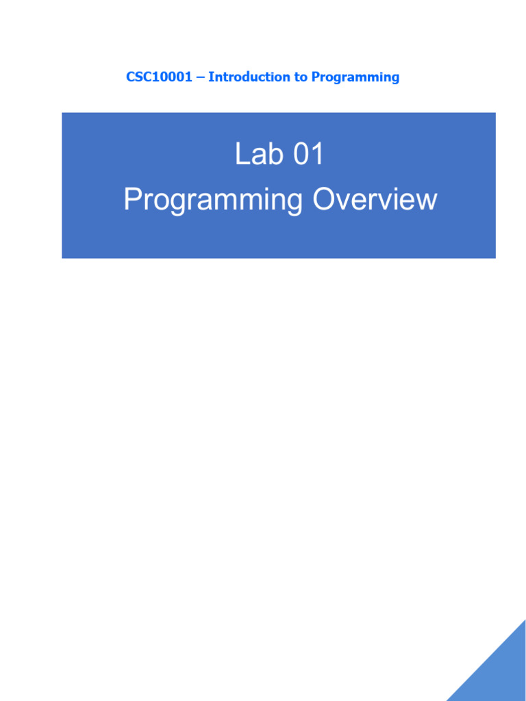 W01 Req Programming Overview | PDF | Algorithms | Computer Programming
