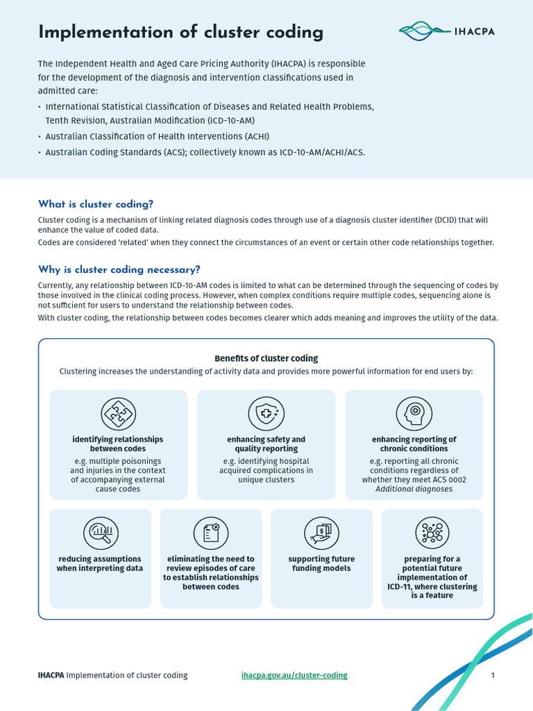 Implementation of Cluster Coding Fact Sheet | PDF | Chronic Condition | Clinical Medicine