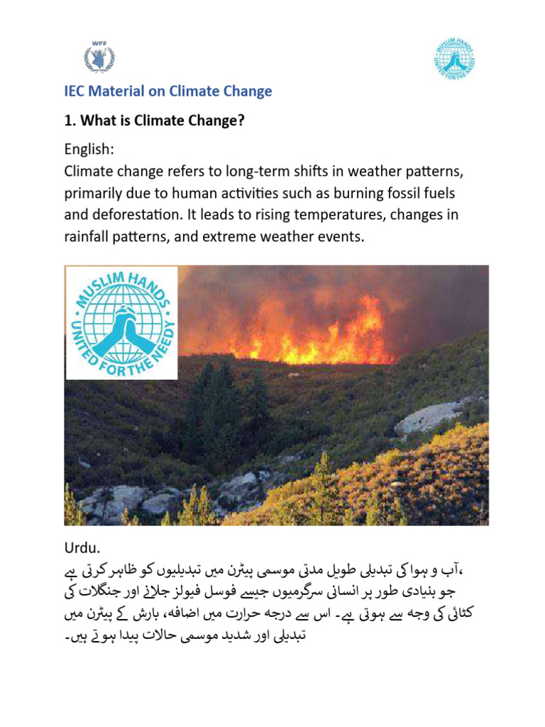 IEC Material On Climate Change | PDF