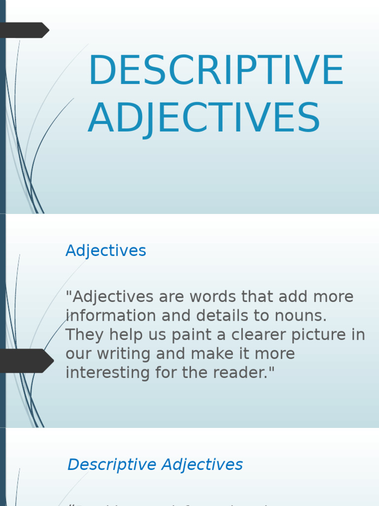 Understanding Descriptive Adjectives | PDF