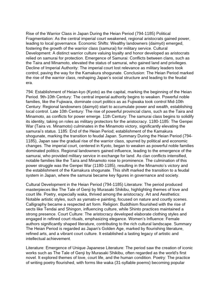 Heian Period | PDF | Samurai | Shogun