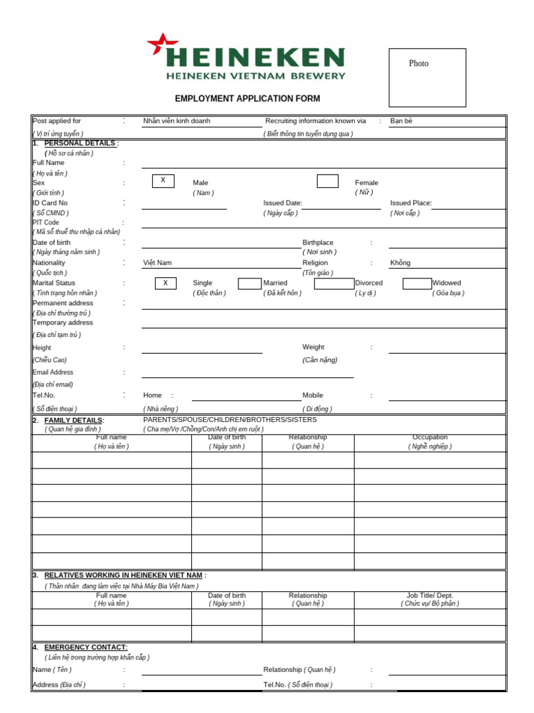 01.employment Application Form | PDF