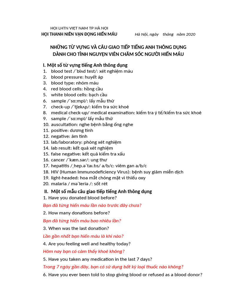 Tiếng anh TNV | PDF