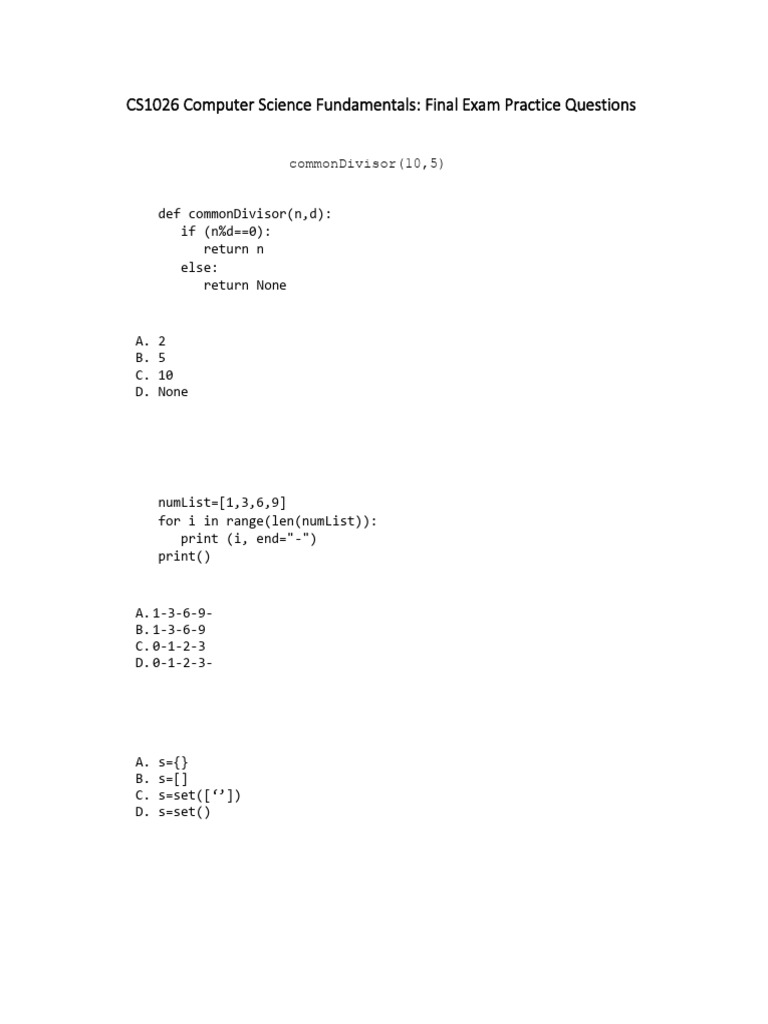 Review Problems For Final | PDF | Filename | Computer Science