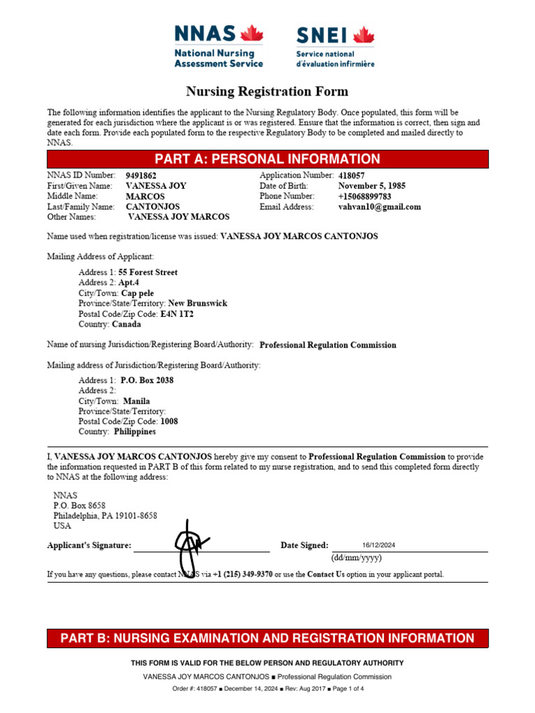 IEN FORMS RPT RegistrationForm | PDF | Nursing | Zip Code