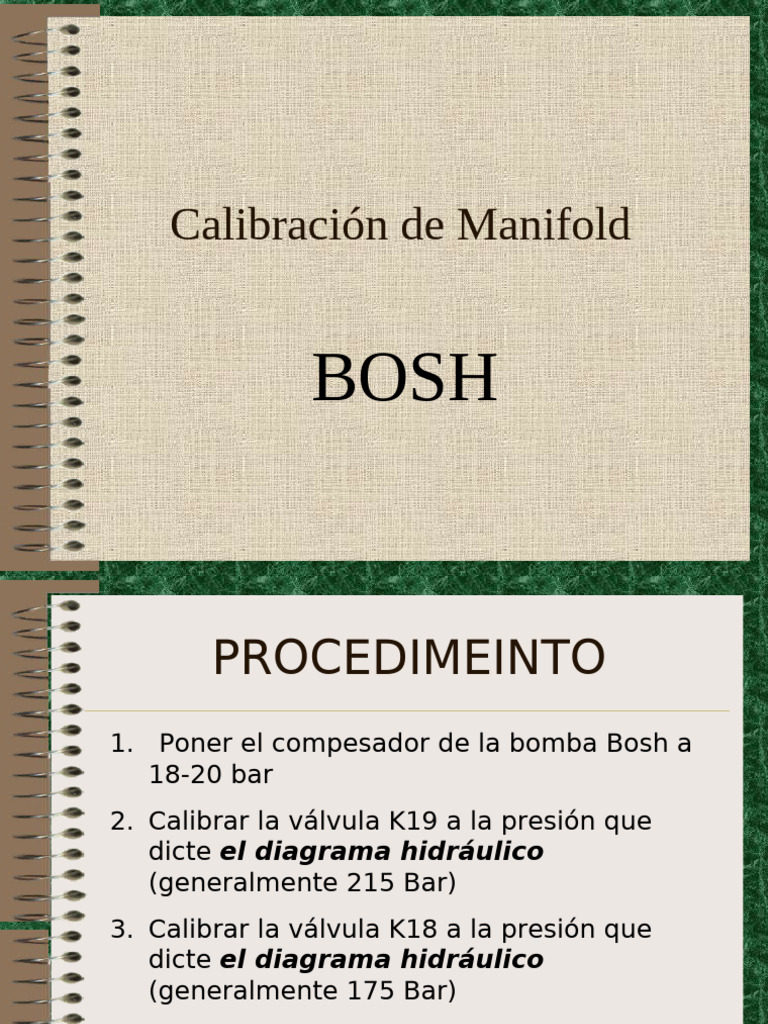 Bosh manifold calibration | PDF