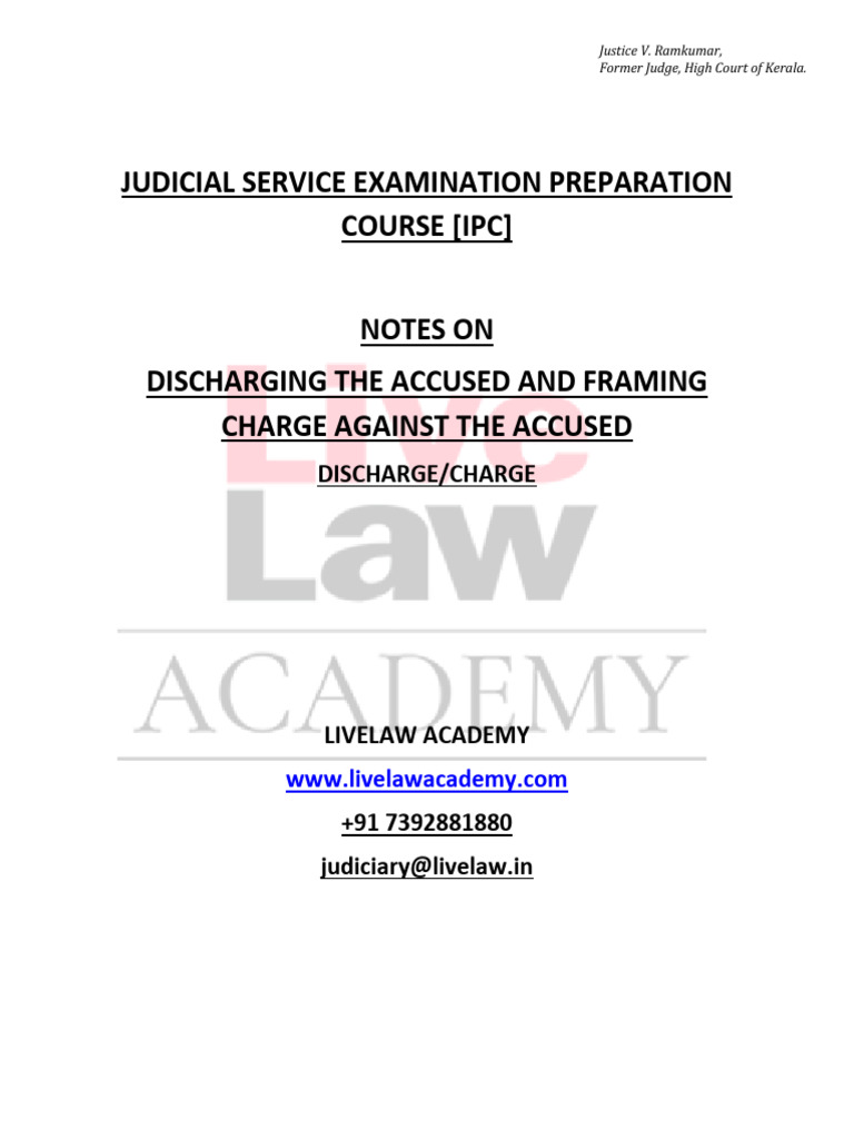 Discharge vs. Charge in Criminal Law | PDF | Search Warrant | Legal ...