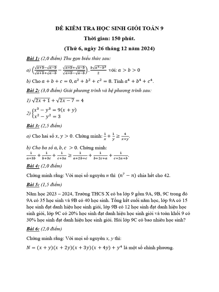 Đề ktra hsg 9 24-25 | PDF