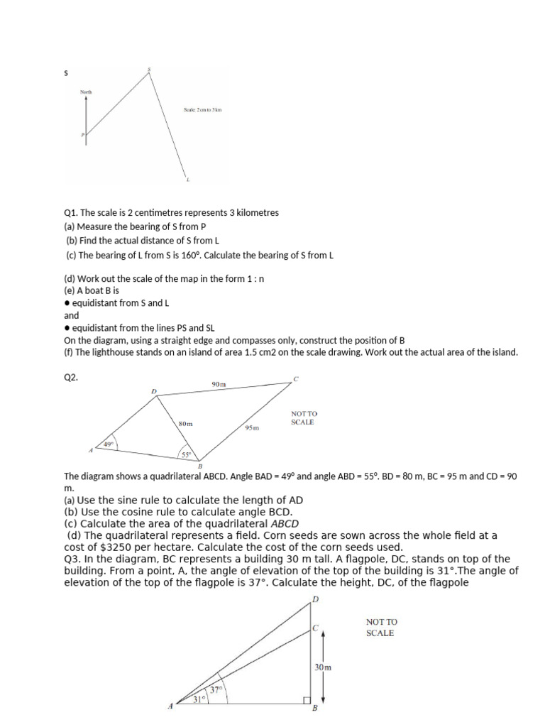 Trigonometry Worksheet1 | PDF