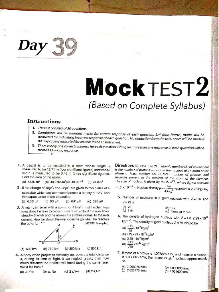 Chapter 39 - Mock Test 2 | PDF