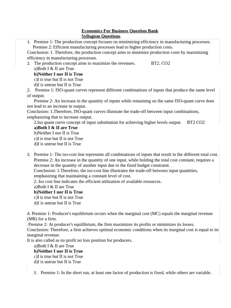EFM III Internal 2023-24 QuestionBank | PDF | Marginal Cost | Average Cost