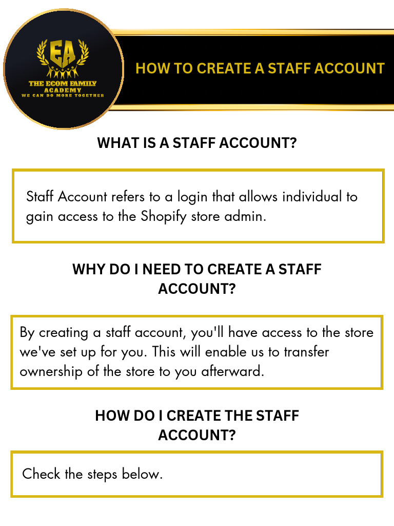 How To Create A Staff Account | PDF