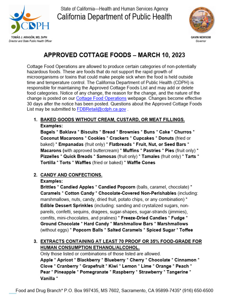 California Cottage Food Guide | PDF | Fruit Preserves | Confectionery
