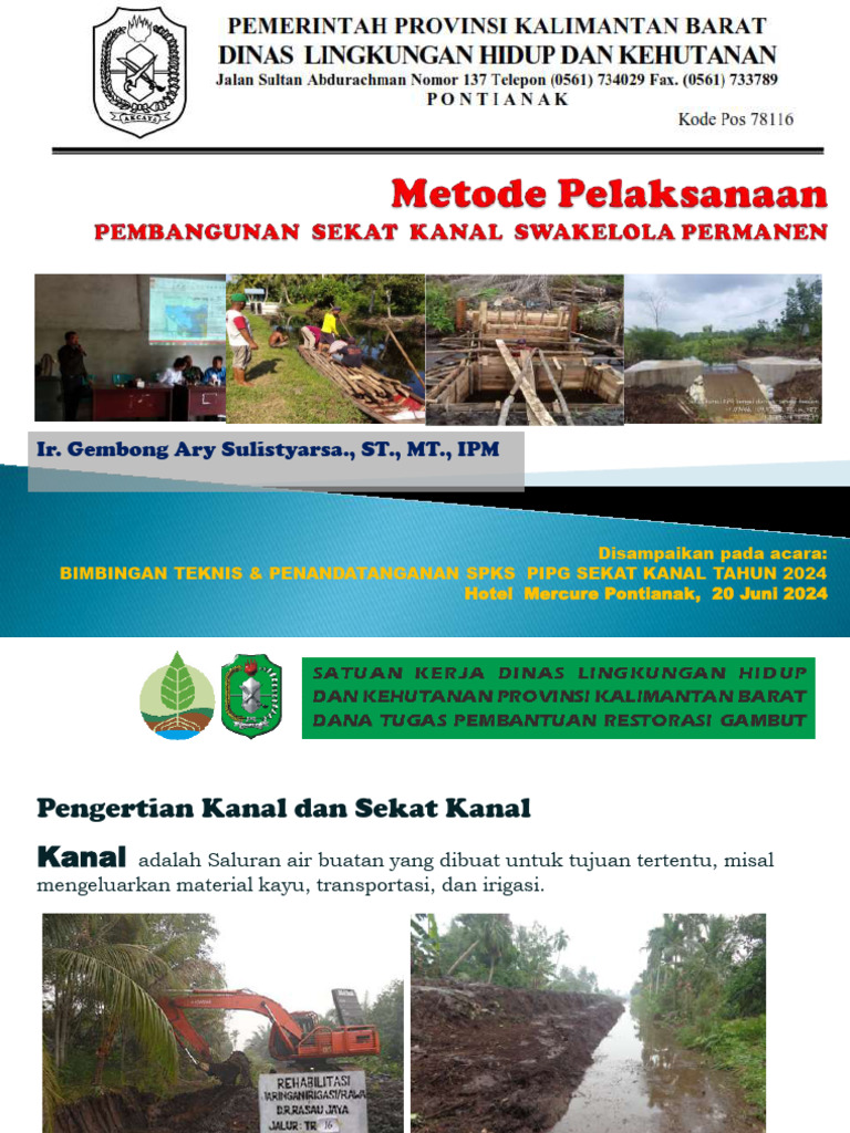 Pembangunan Sekat Kanal Gambut 2024 | PDF