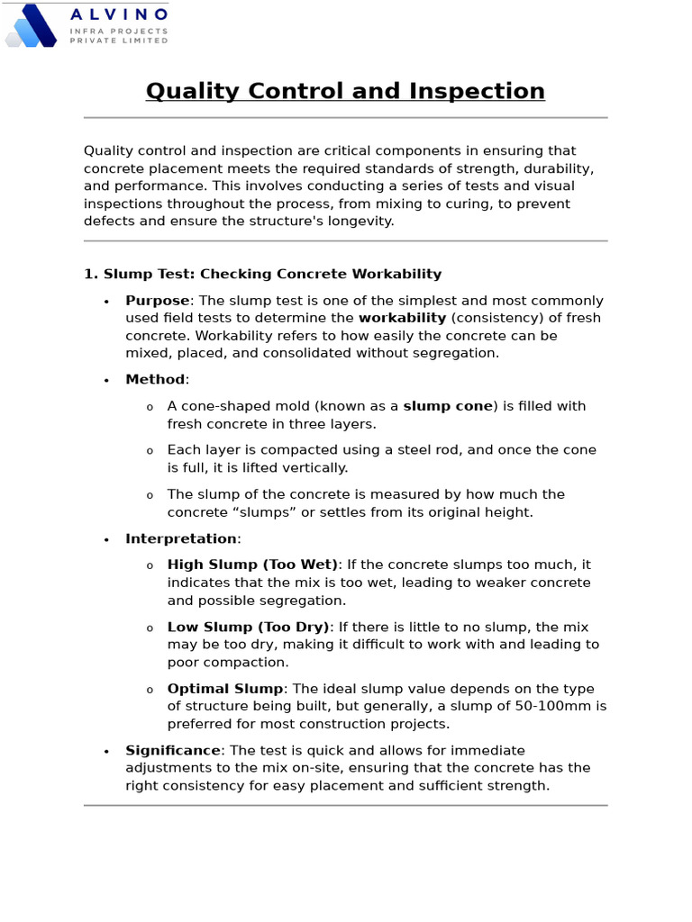 Concrete Quality Control Tests Explained | PDF | Concrete | Secondary ...