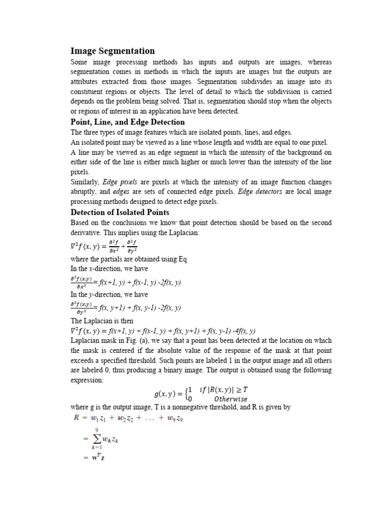 Unit 4 DIVP | PDF | Image Segmentation | Gradient