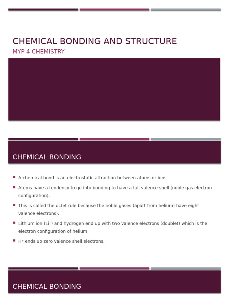 Chemical Bonding and Structure | PDF | Ionic Bonding | Chemical Bond