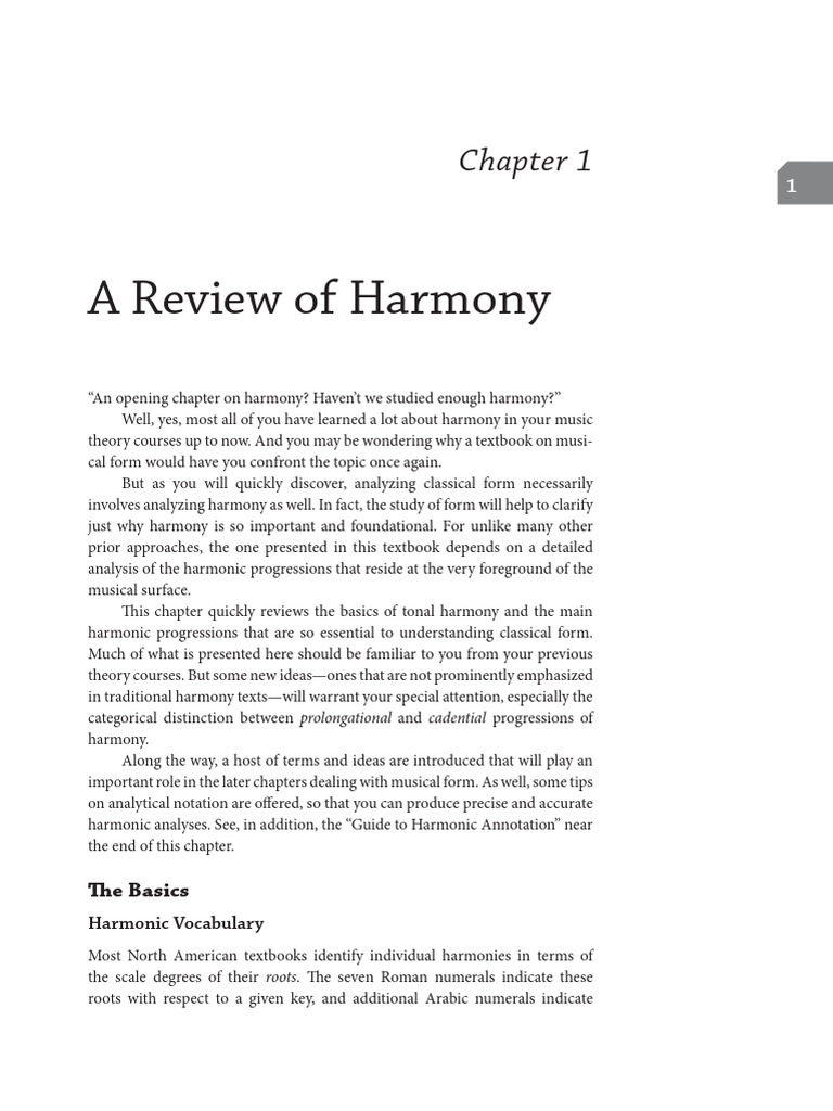 Analyzing Classical Form - William E. Caplin (Chapter 1) | PDF | Chord ...