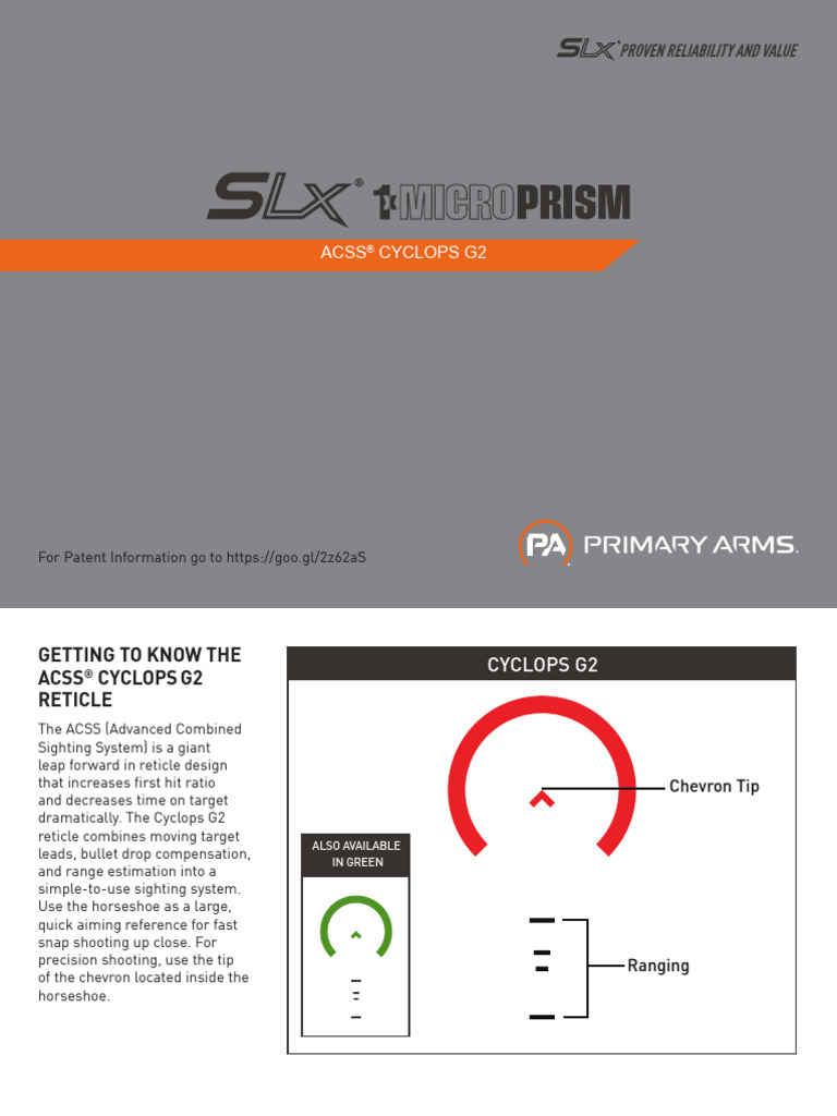 ACSS Cyclops G2 Reticle Manual - v6 | PDF | Telescopic Sight | Ballistics