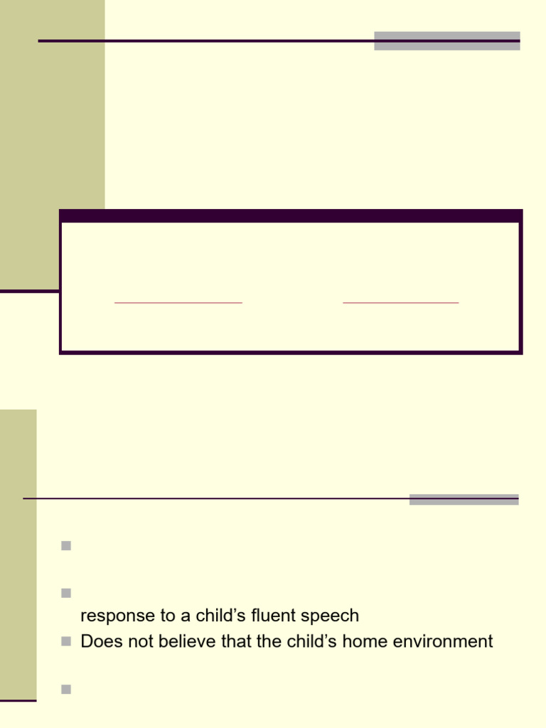 lidcombe | PDF | Stuttering | Fluency