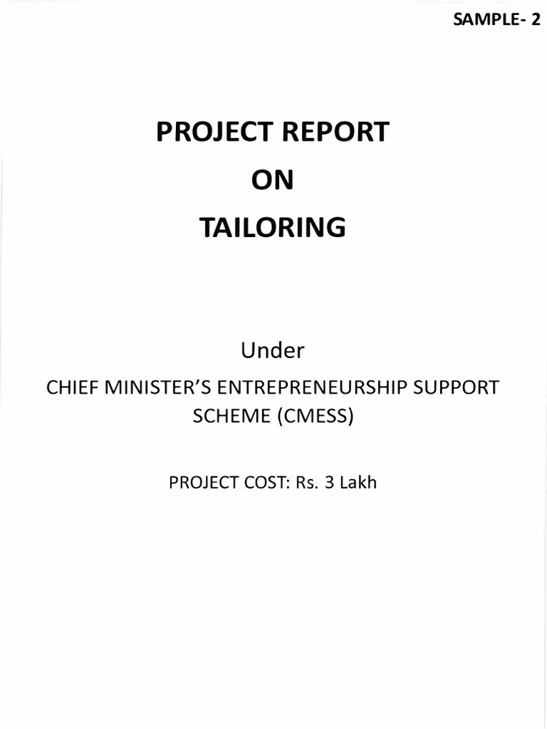 Tailoring Project Report | PDF | Depreciation | Clothing