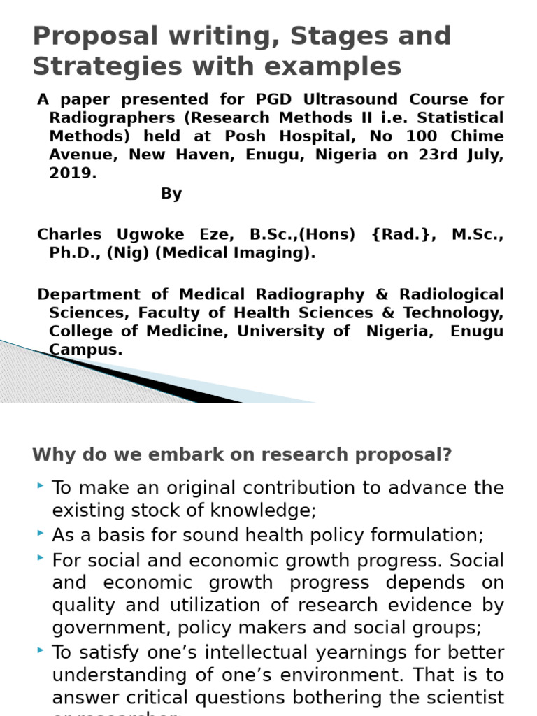 2 Proposal Writing, Stages and Strategies With Examples | PDF | Type I ...
