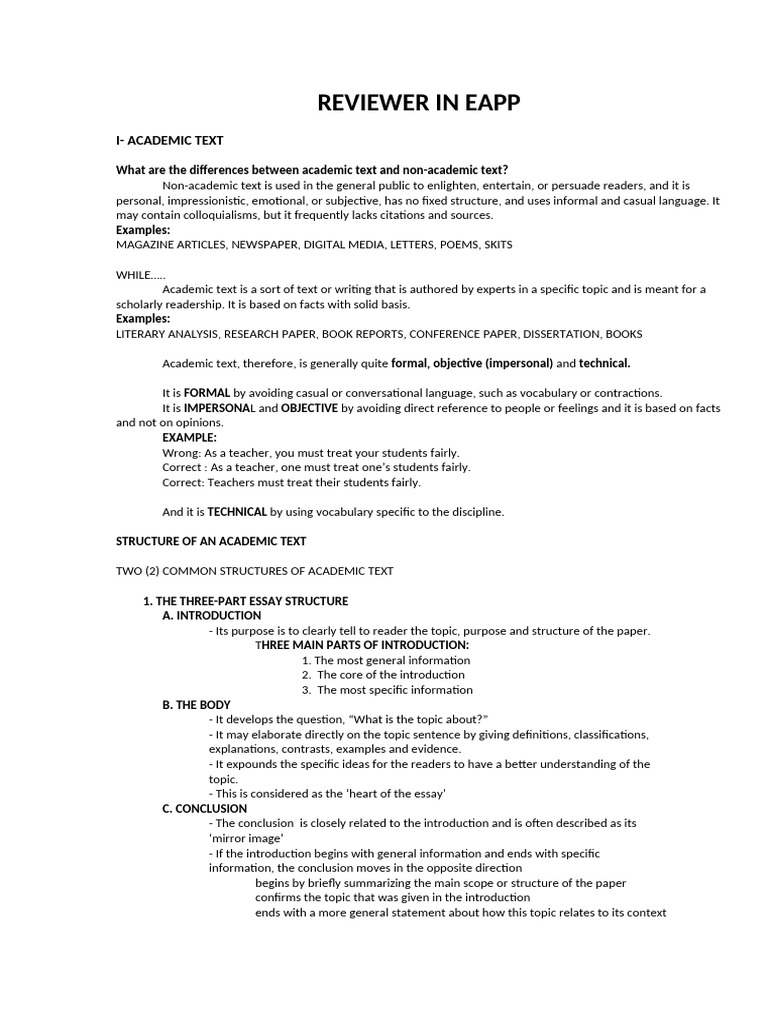 REVIEWER EXAM NG English For Academic and Professional Purposes | PDF ...