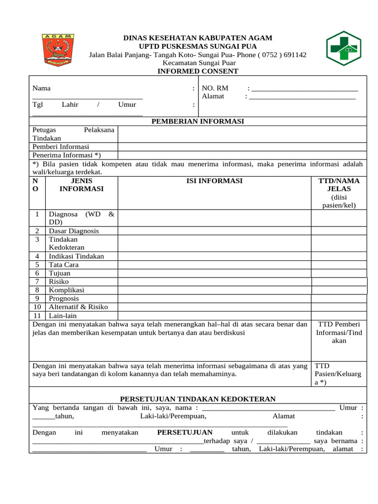 3-1-1-d-Form Informed Consent Persetujuan | PDF