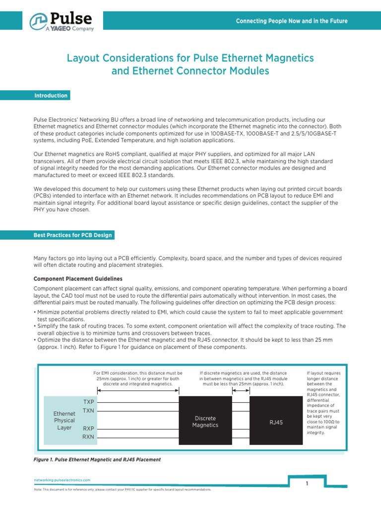 Pulse - Layout Considerations Ethernet | PDF | Printed Circuit Board ...