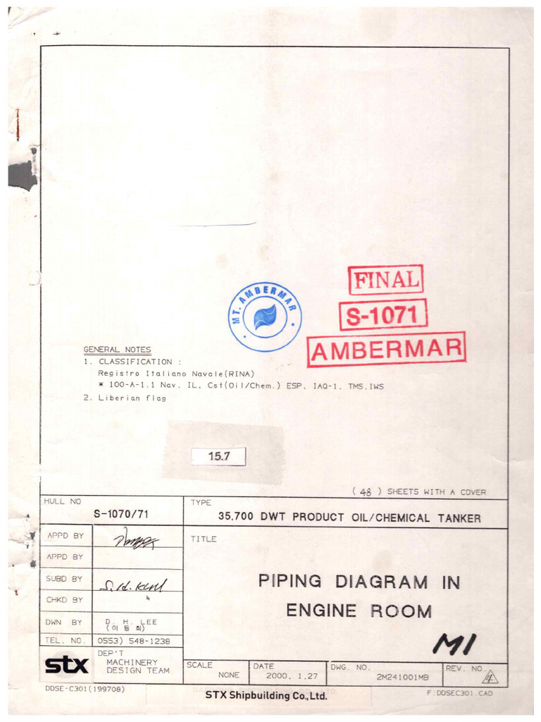 Piping Diagram in Engine Room 1 | PDF