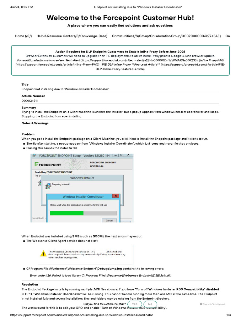 Endpoint Not Installing Due To - Windows Installer Coordinator | PDF ...