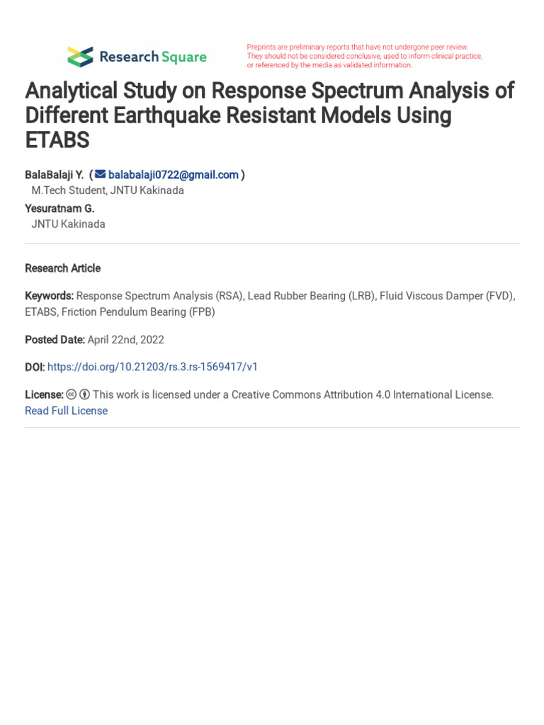 RSA Thesis 1 | PDF | Earthquake Engineering | Civil Engineering