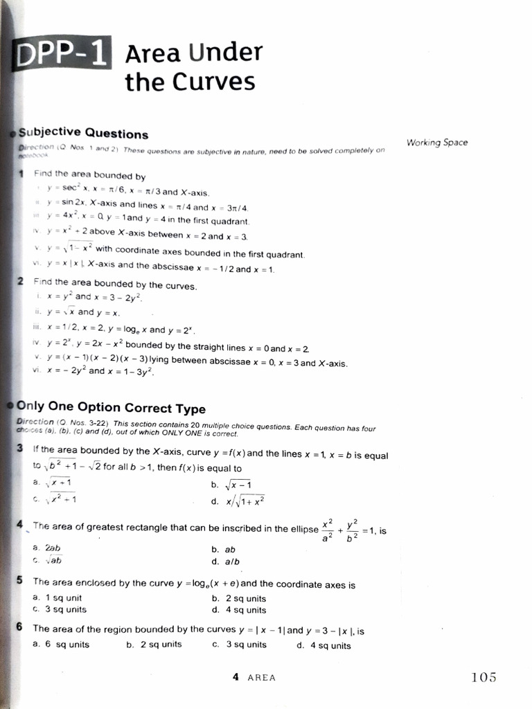 AREA DPP | PDF | Cartesian Coordinate System | Area