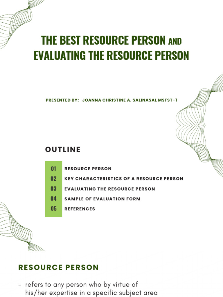 Resource Person Evaluation Guide | PDF
