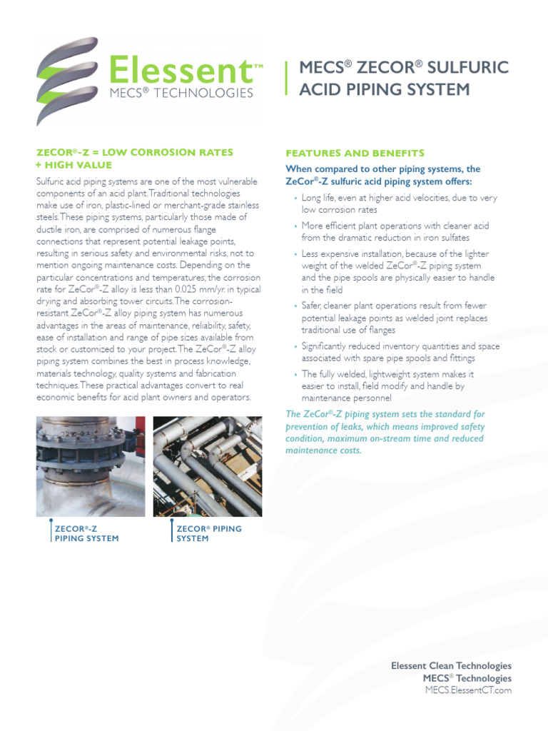 E4302-02 Zecor Sulfuric Acid Piping System Flip | PDF | Pipe (Fluid ...