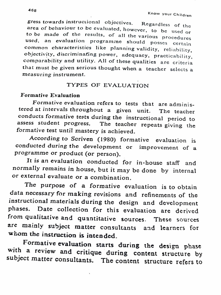 Types of Evaluation | PDF | Evaluation | Cognition