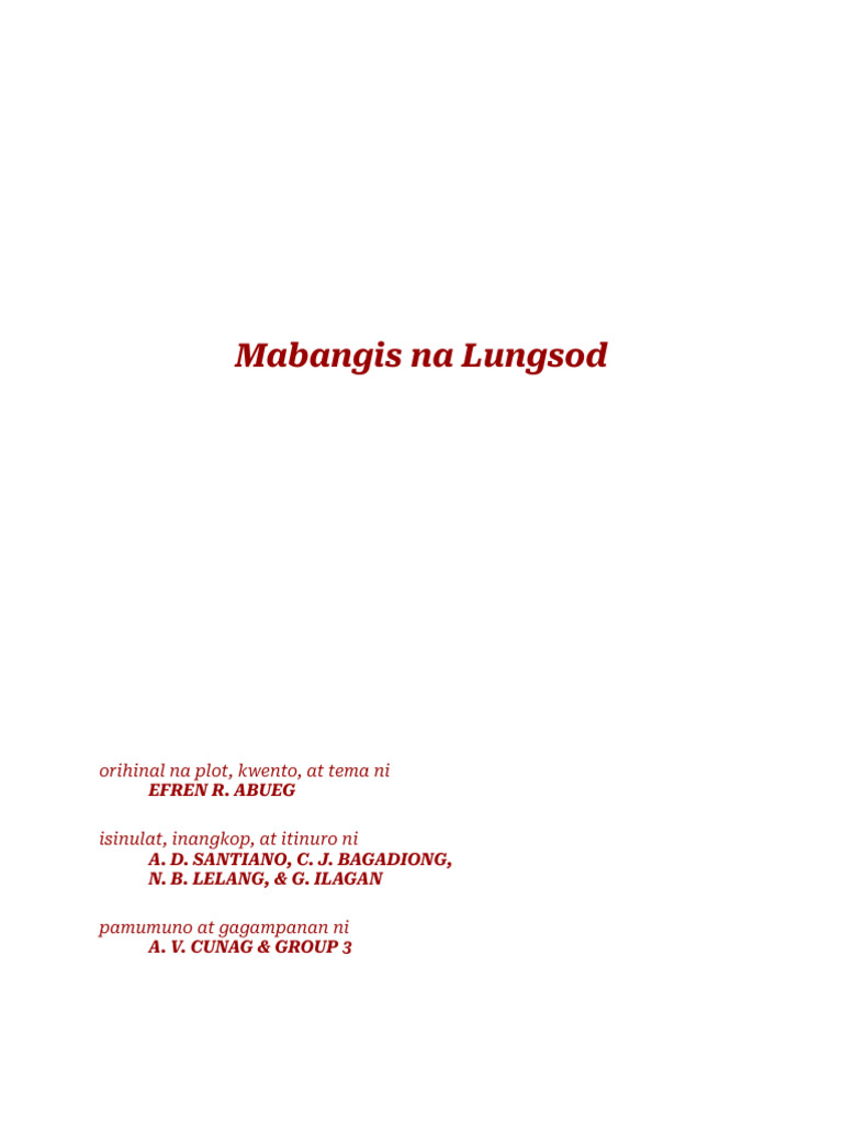 Teatro Final Script at Buod | PDF