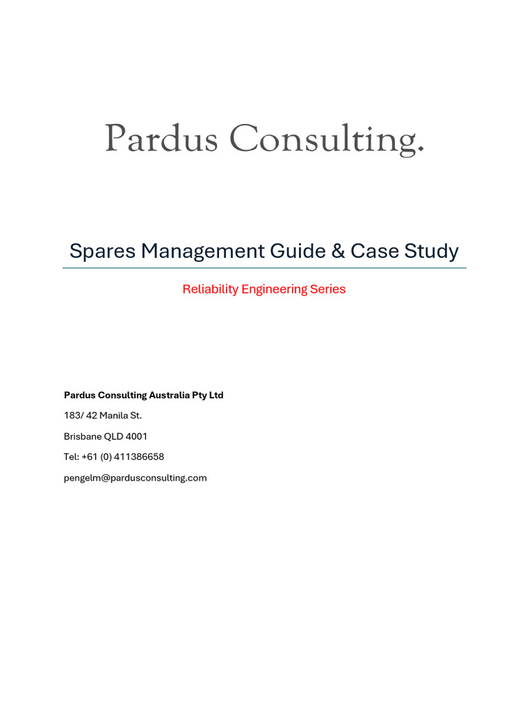 Spares Management Strategies Guide | PDF | Standard Deviation | Inventory