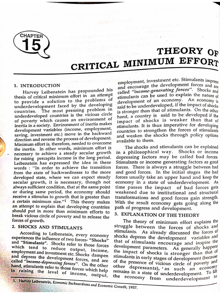 Theory of Critical Minimum Effort | PDF