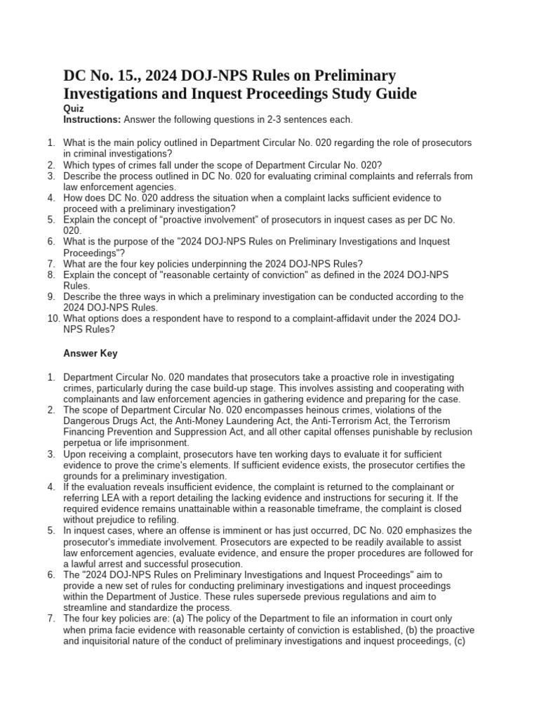 Ammendments On Preliminary Investigation and Inquest Proceedings | PDF ...