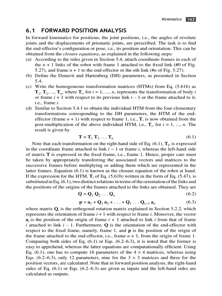 Forward Position Analysis Textbook | PDF | Matrix (Mathematics ...