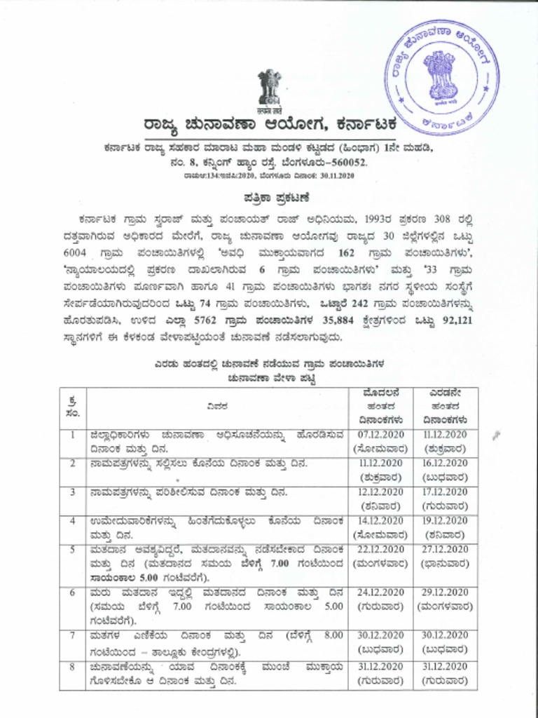 Election Notification 2020 | PDF