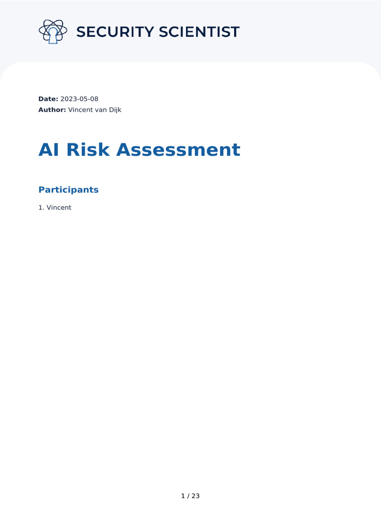 AI Risk Assessment Example | PDF | Artificial Intelligence ...
